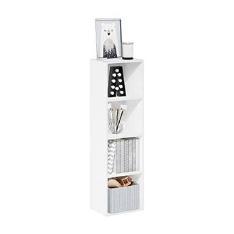 Furinno Pasir Bibliothèque ouverte à 4 niveaux, Blanc, 4-Tier Cube