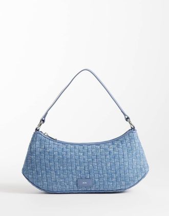 JW PEI Jeans-Schultertasche in Blau in Flechtoptik