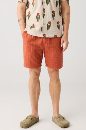 Knowledge Cotton Apparel Herren vegan Shorts Fig Lose Struktur Gebrannter Ziegel