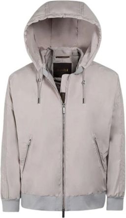 Moorer Femme, Vestes, Beige, Taille: 36 FR Veste zipp&eacute;e &agrave; capuche