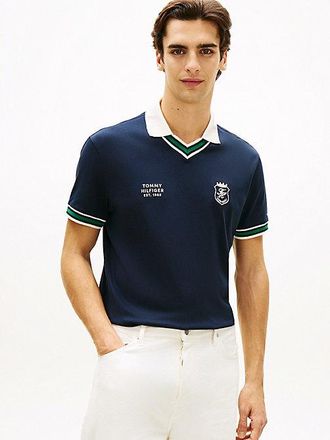 Tommy Hilfiger Polo d&eacute;contract&eacute; &agrave; col en V et liser&eacute;s