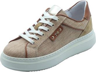 Nero Giardini E615282D Paille Natural Sneakers de sport pour femme en tissu ambre compens&eacute; moyen, Paille naturelle, 36 EU