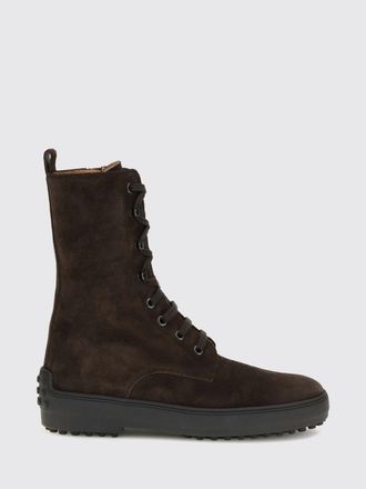 Tod's Bottines de combat en cuir su&eacute;d&eacute; avec logo T Timeless et semelle Gommino