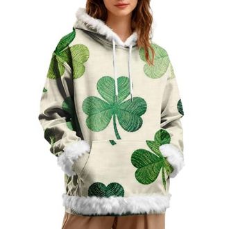Generic Sweat &agrave; capuche surdimensionn&eacute; pour femme | Sweat &agrave; capuche ample d&eacute;contract&eacute; imprim&eacute; &agrave; manches longues, Vert, 3XL