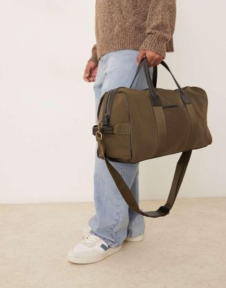 Mango Sac de bowling oversize en daim - Kaki-Vert