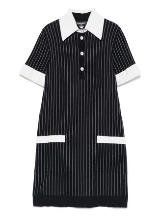 Chanel robe courte à fines rayures (années 2010) - Bleu