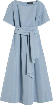 Max Mara Femme, Robes, Bleu, Taille: 44 FR Flared Taffeta Midi Dress