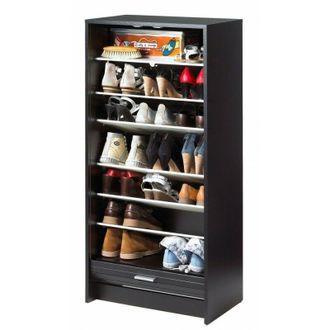 Les Tendances Meuble &agrave; Chaussures Noir 7 Tablettes 21 paires - Coloris: Bambous 912