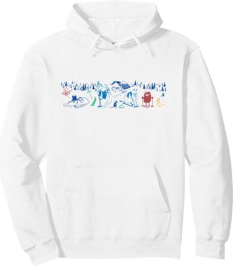 Moomin Color Mymble Moomintroll Stinky Skifahren Wintersport Spiele Pullover Hoodie
