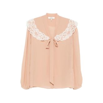 Chlo&eacute; Lace-trimmed Silk-georgette Blouse