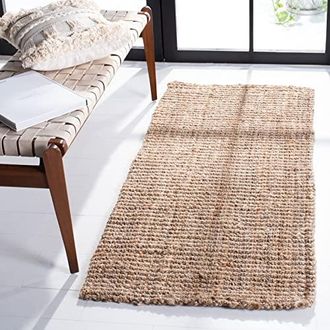 Safavieh Naturfaser Teppich für Wohnzimmer, Esszimmer, Schlafzimmer - Natural Fiber Collection, Kurzer Flor, Natürlich, 76 X 122 cm