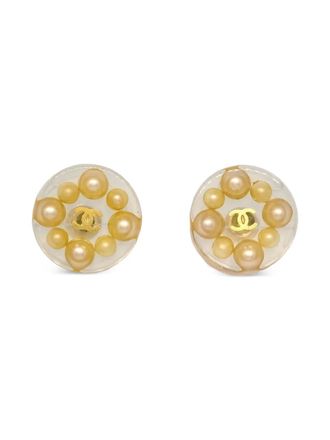 Chanel boucles doreilles à logo CC (années 1990-2000)