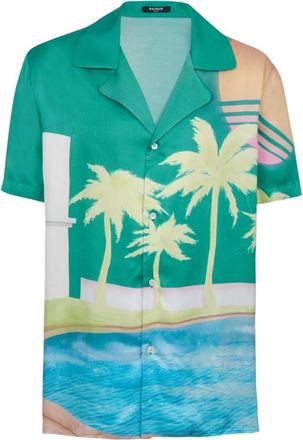 Balmain Palm Tree Print Pyjama Shirt - - Shirts - Herren - Mehrfarbig - XL