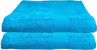 Julie Julsen 2er Pack Duschtuch 23 Farben erh&auml;ltlich weich und saugstark 500gsm &Ouml;ko Tex T&uuml;rkis 70 x 140 cm