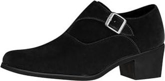 Generic Chaussures habill&eacute;es pour homme sans lacets &agrave; enfiler - Bout pointu - En cuir - Talon bloc - Antid&eacute;rapantes - Chaussures basses d&eacute;contract&eacute;es pour r&eacute;u