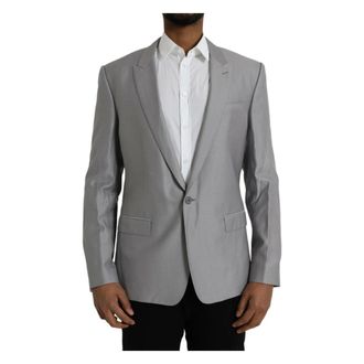 Dolce & Gabbana Grauer Woll-Peak-Blazer Mantel - - Jackets - Herren - Grau - XL