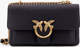 Pinko Leather shoulder bag with metal love birds buckle - PINKO - gender_Woman