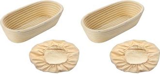 Westmark G&auml;rk&ouml;bchen-Set, 2tlg., G&auml;rk&ouml;rbchen oval + Bezug, Peddigrohr/Baumwolle, Hellbeige/Beige, 3204227B (Packung mit 2)