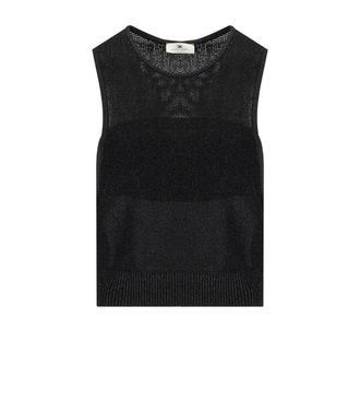 Elisabetta Franchi TOP EN MAILLE LUREX NOIR ELISABETTA FRANCHI