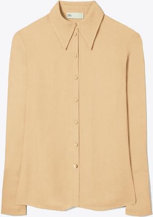 Tory Burch Damen Viskosehemd mit Manschetten in Wei&szlig;