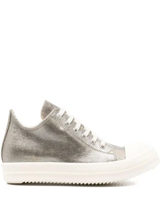 Rick Owens Sneakers in Metallic-Optik - Silber