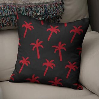 Bonamaison Le Jardin du Lin Kissen Zierkissenbezug Kissenbezug, Rot schwarz Dekoration, Weich Bequem, Für Zuhause Autos Büro Sofa Wohnzimmer Couch Schlafzimmer D