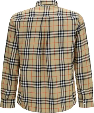 Burberry Check Cotton Shirt - Beige
