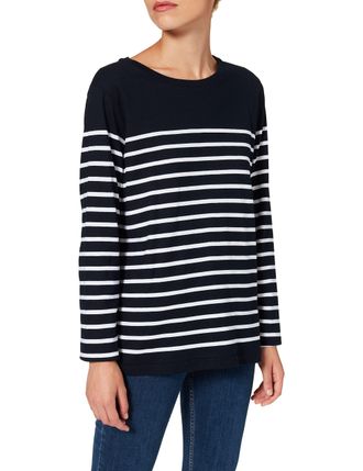 Armor Lux Damen Marinière Port-Louis Héritage Femme Pullover, Mehrfarbig (Bi8 Rich Navy/Blanc Bi8), 38 (Herstellergröße: 2)