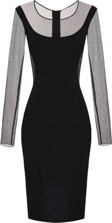 Elisabetta Franchi Femme, Robes, Noir, Taille: 44 FR Robe L&eacute;g&egrave;re en Cr&ecirc;pe avec D&eacute;coupes en Tulle