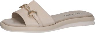 Caprice Damen Pantoletten aus Leder mit Fußbett, Cremefarben (Cream Perlato), 40 EU