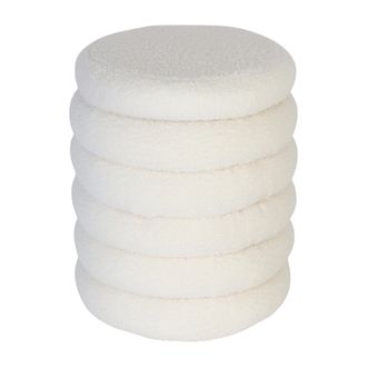 Relaxdays Hocker mit Stauraum, Teddystoff, H x D: 44 x 37 cm, Boucl&eacute; M&ouml;bel Flur, Boho, Schminktischstuhl Skandi, wei&szlig;