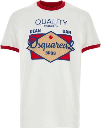 Dsquared2 Homme, Tops, Blanc, Taille: S Cotton T-Shirt