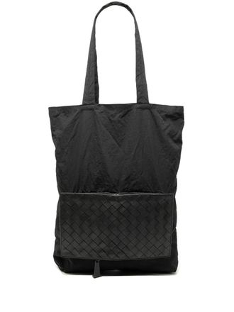 Bottega Veneta 2012-2025 Intrecciato Trimmed Nylon Eco tote bag - Schwarz