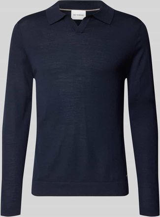 Roy Robson Strickpullover aus Schurwolle mit Polokragen und V-Ausschnitt
