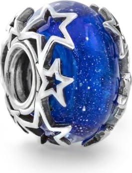 Pandora Pandora Moments Charm Galaxie en argent sterling avec verre de Murano bleu scintillant