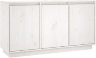Les Tendances Petit buffet 3 portes en bois massif de pin Romane - Style classique et fonctionnel-Blanc