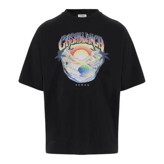 Casablanca Homme, Tops, Noir, Taille: S T-Chemises
