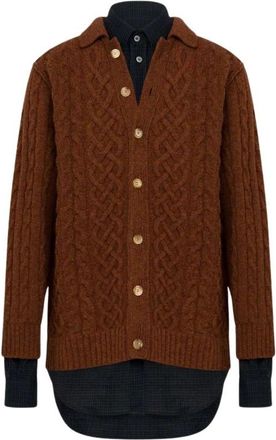 Moschino Homme, Pulls, Brun, Taille: XS Shetland Wool Cardigan