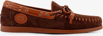 Valentino Garavani Palm Avenue leather and suede boat shoe - VALENTINO GARAVANI - gender_Man
