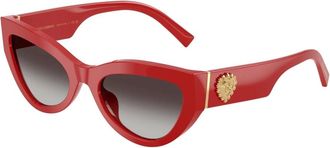 Dolce & Gabbana Femme, Accessoires, Rouge, Taille: 55 MM Lunettes de soleil oeil de chat