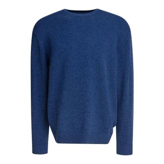 Beams Plus Homme, Pulls, Bleu, Taille: S Pull en Tricot Bleu Couleur Unie