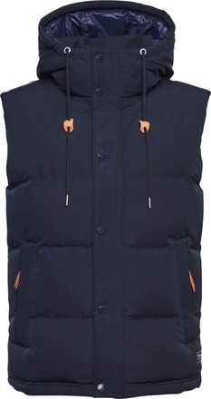 Superdry Mens Hooded Everest Gilet Down Vest, Eclipse Navy, S
