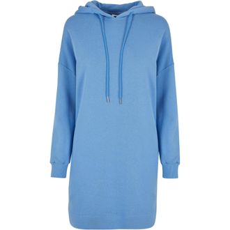 Urban Classics Hoodie-Kleid Baumwolle aus biologischem Anbau f&uuml;r Damen (Blau)