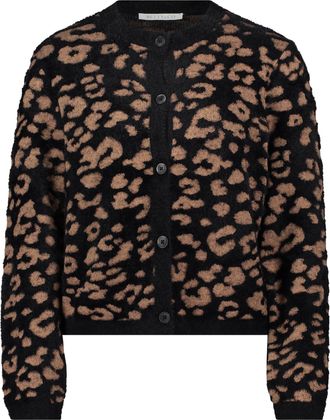 Betty & Co Damen Strick-Cardigan mit Jacquard 42, Black/Camel