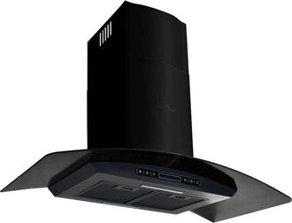 vidaXL Dunstabzugshaube Wandmontage Edelstahl 756 m&sup3;/h 90 cm Schwarz vidaXL