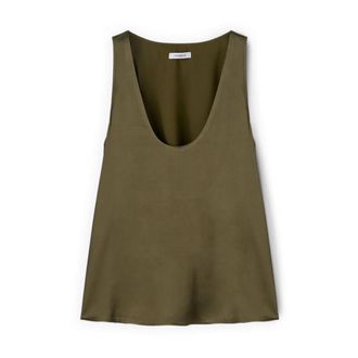 Motivi &Auml;rmelloses Top mit breiten Tr&auml;gern aus Satin - - Tops - Damen - Gr&uuml;n - 2XS