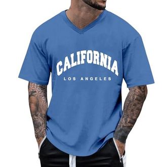 Generic T-shirt surdimensionn&eacute; pour homme - T-shirt d&eacute;t&eacute; &agrave; col rond &agrave; manches courtes - Avec imprim&eacute; urbains - Chemises basiques pour homme - Chemises d&eacute;contr