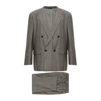 Giorgio Armani Woll Nadelstreifen Anzug - - Suits - Herren - Grau - XL