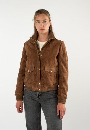 Mauritius Lederjacke MWDarija mit geripptem Stehkragen, Wildleder