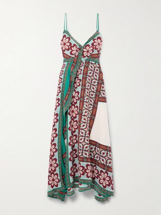 La DoubleJ Turn Around Midikleid Aus Bedrucktem Seiden-voile Mit Wickeleffekt - Mehrfarbig